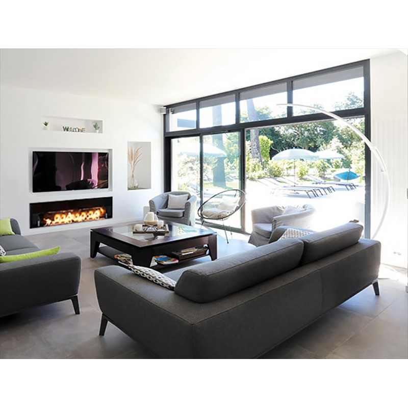 Cheminée éthanol encastrable Foyer 16/9 170 XXL - Direct Cheminée