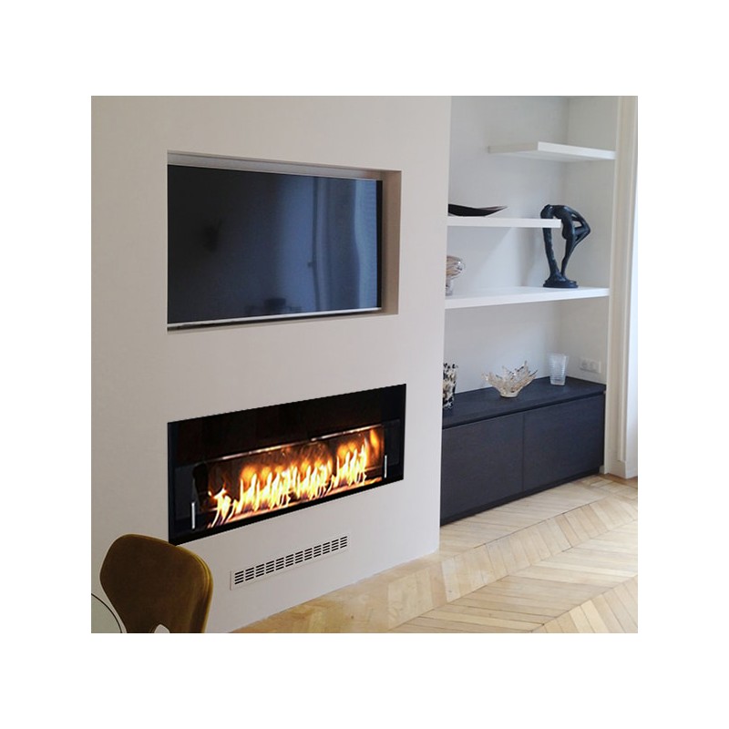 Cheminée éthanol encastrable Foyer 16/9 130 XL - Direct Cheminée